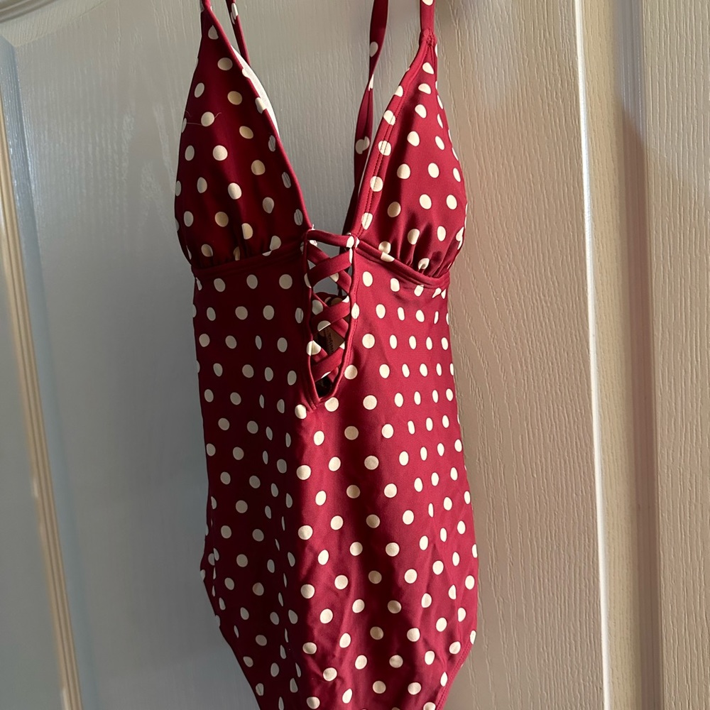 Red Polka Dot One-Piece Swimsuit - Gem